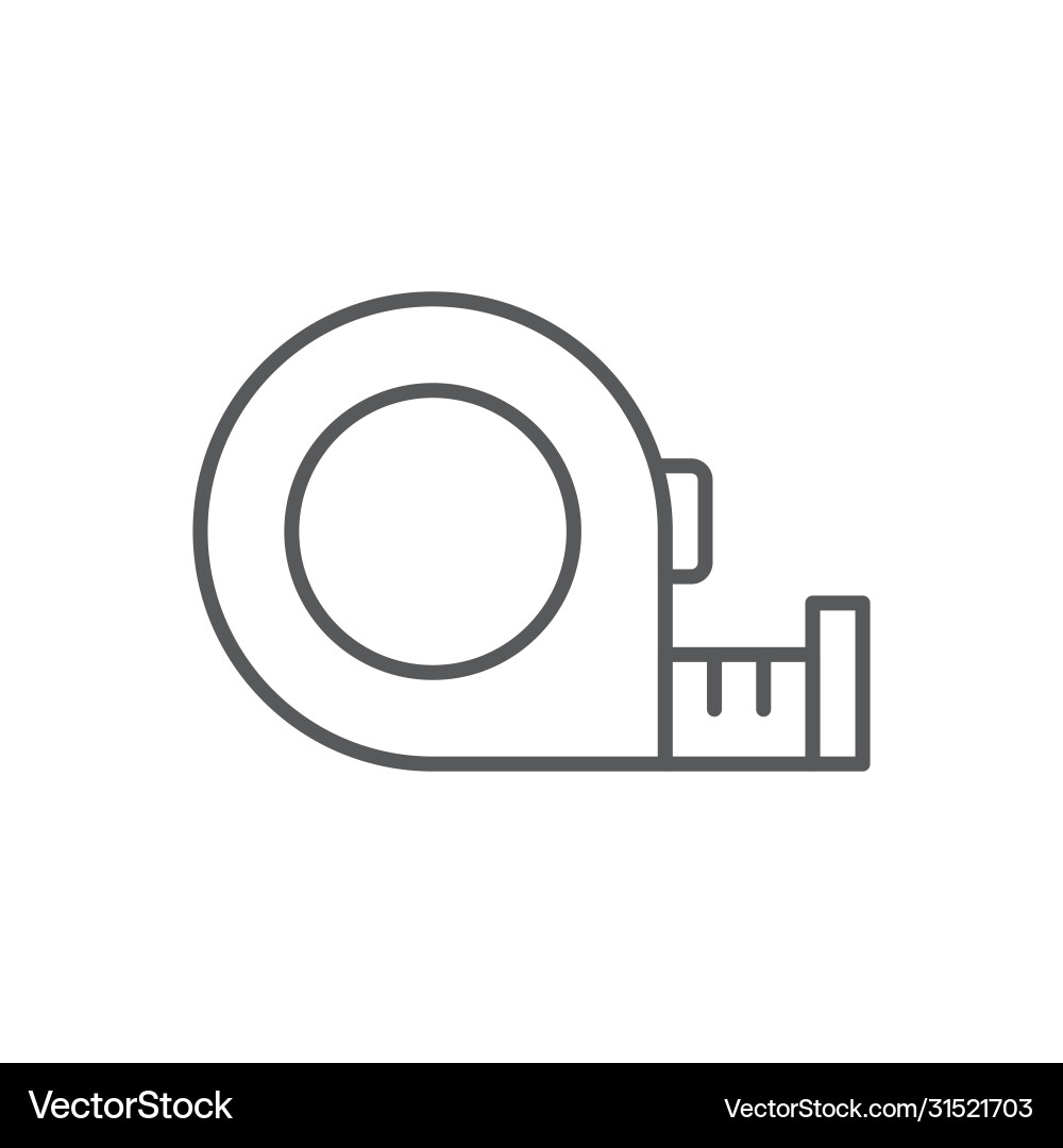 Roulette tape measure icon symbol tools isolated Vector Image