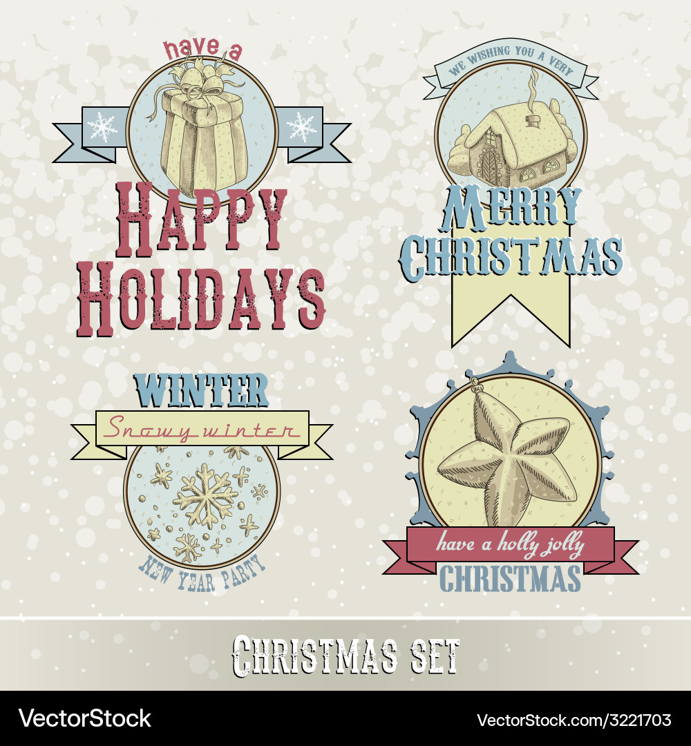 Set of christmas emblems and designs Royalty Free Vector