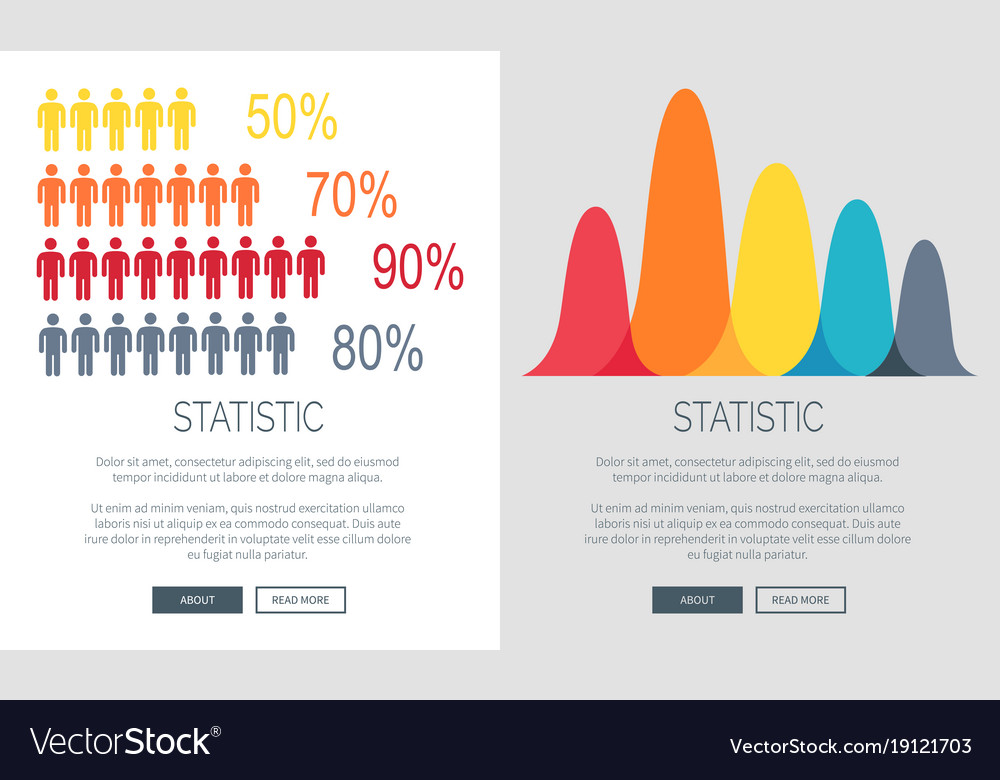 Statistic presentation colorful web page design Vector Image
