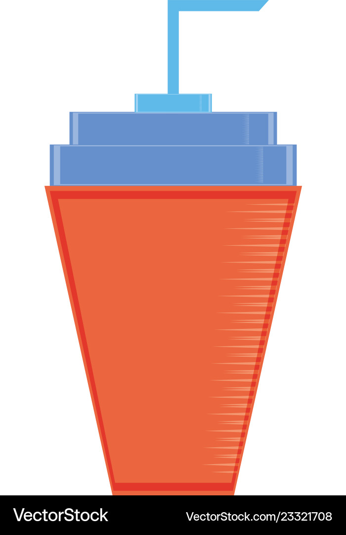 Bottle plastic of beverage with straw Royalty Free Vector