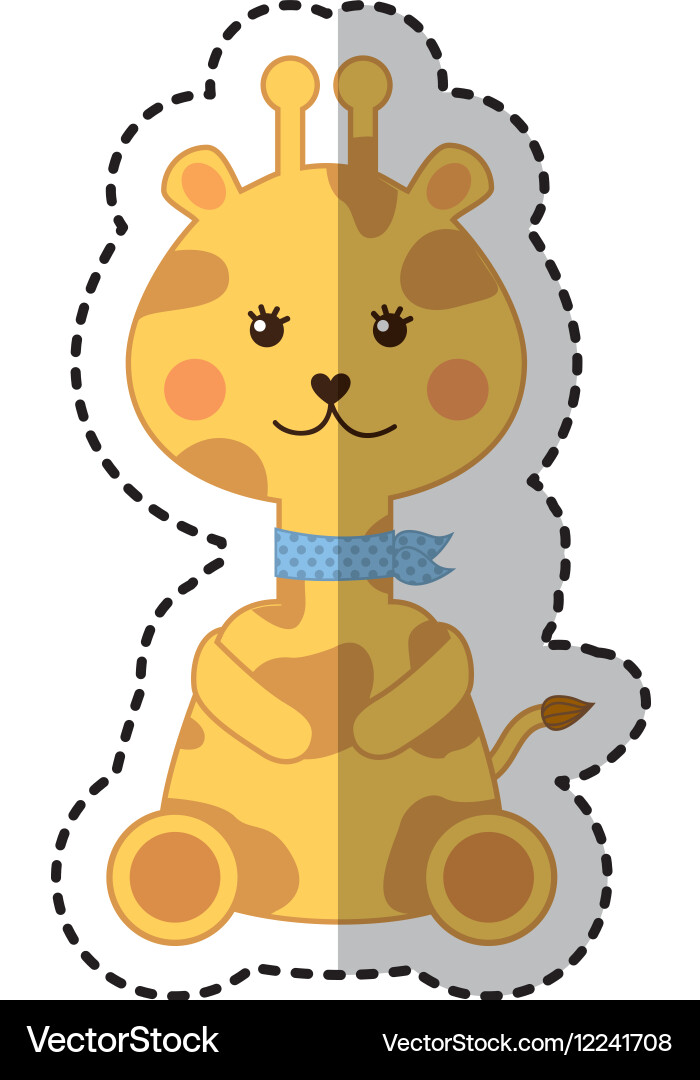 Cute giraffe animal icon Royalty Free Vector Image