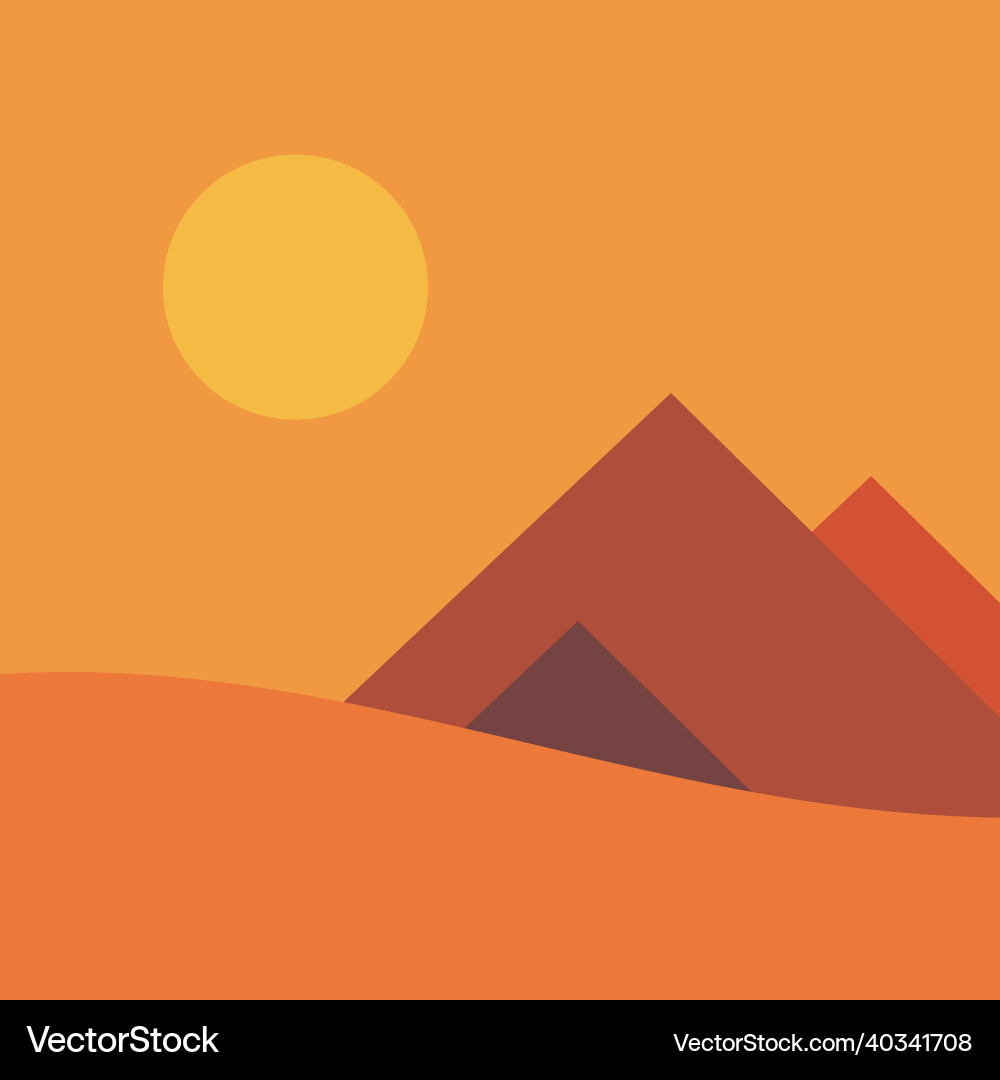 Egyptian pyramids in desert flat design made Vector Image