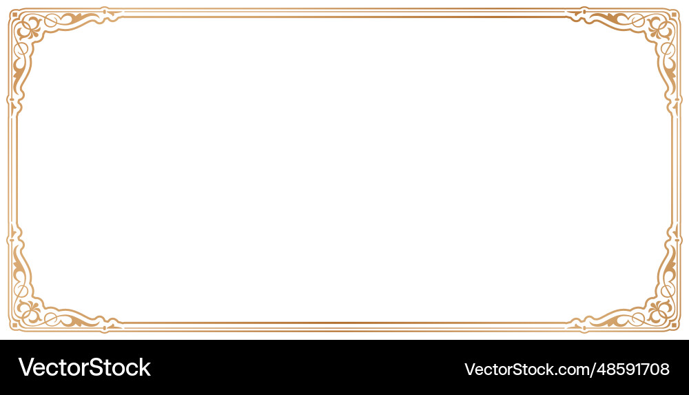 Elegantly golden corner frame ornamental design Vector Image