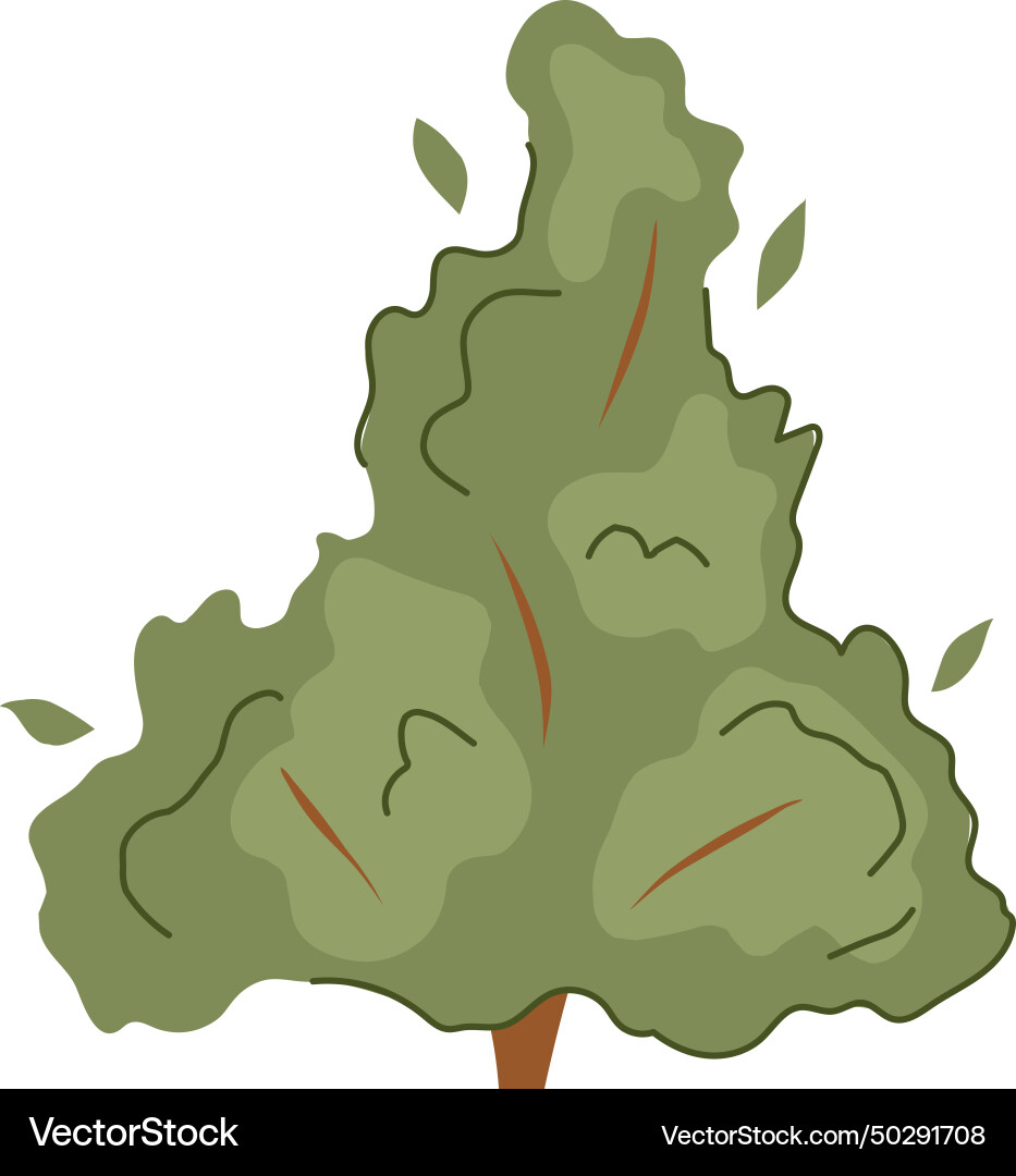 Hedge garden shrub cartoon Royalty Free Vector Image