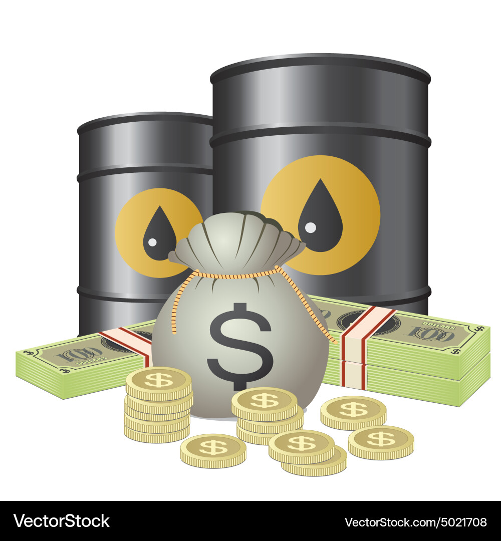 Oil and cash Royalty Free Vector Image - VectorStock