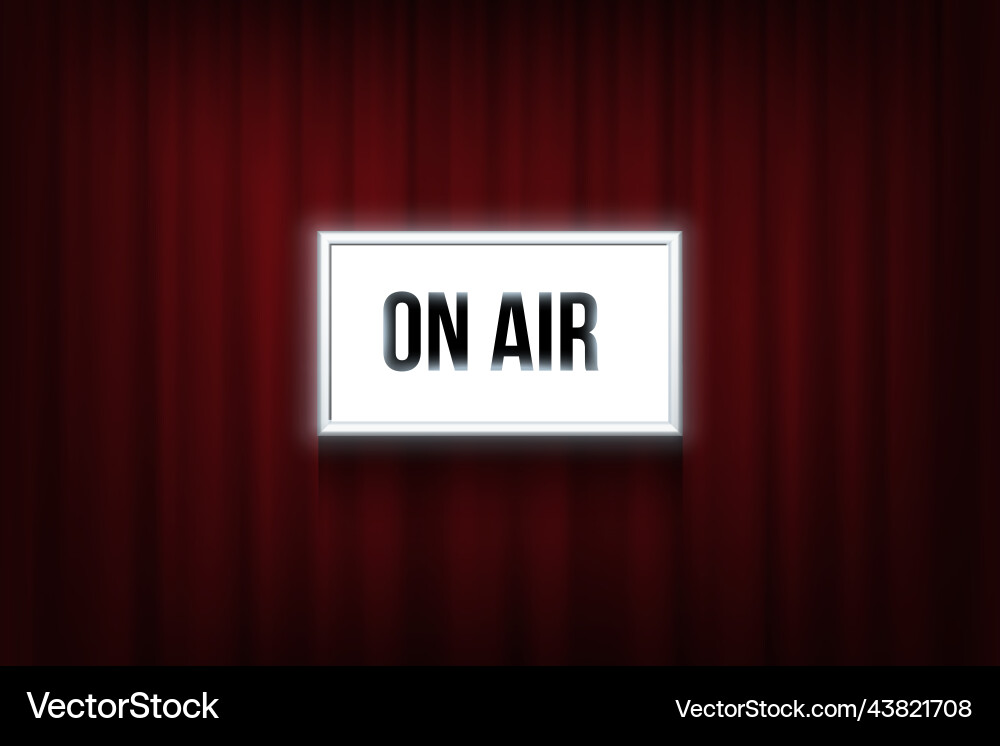 On air glowing sign color Royalty Free Vector Image