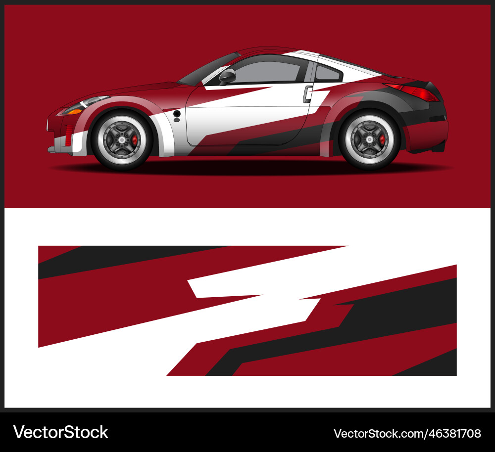 Race car livery design graphic abstract Royalty Free Vector