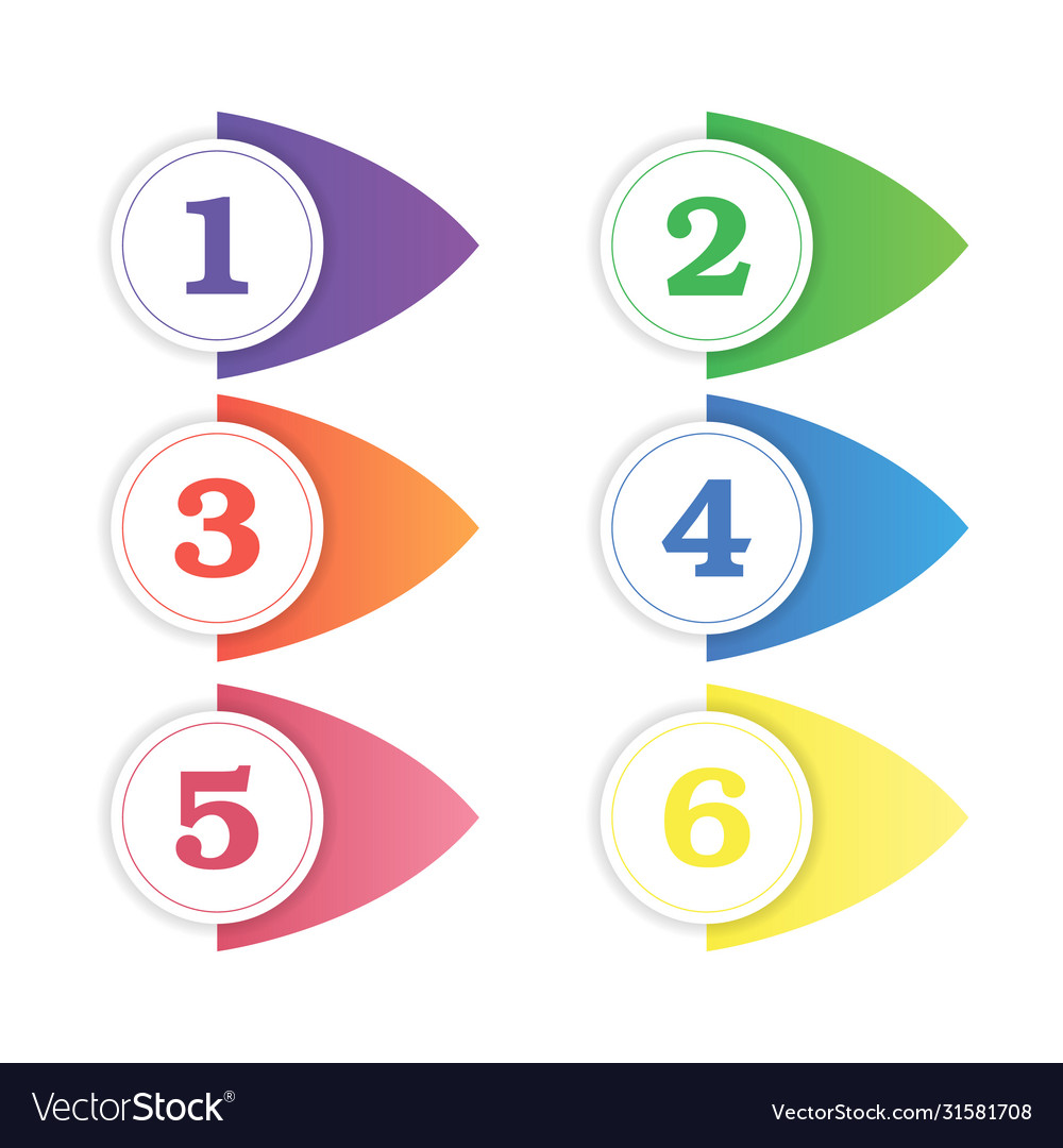 Set colored pointers buttons buttons Royalty Free Vector
