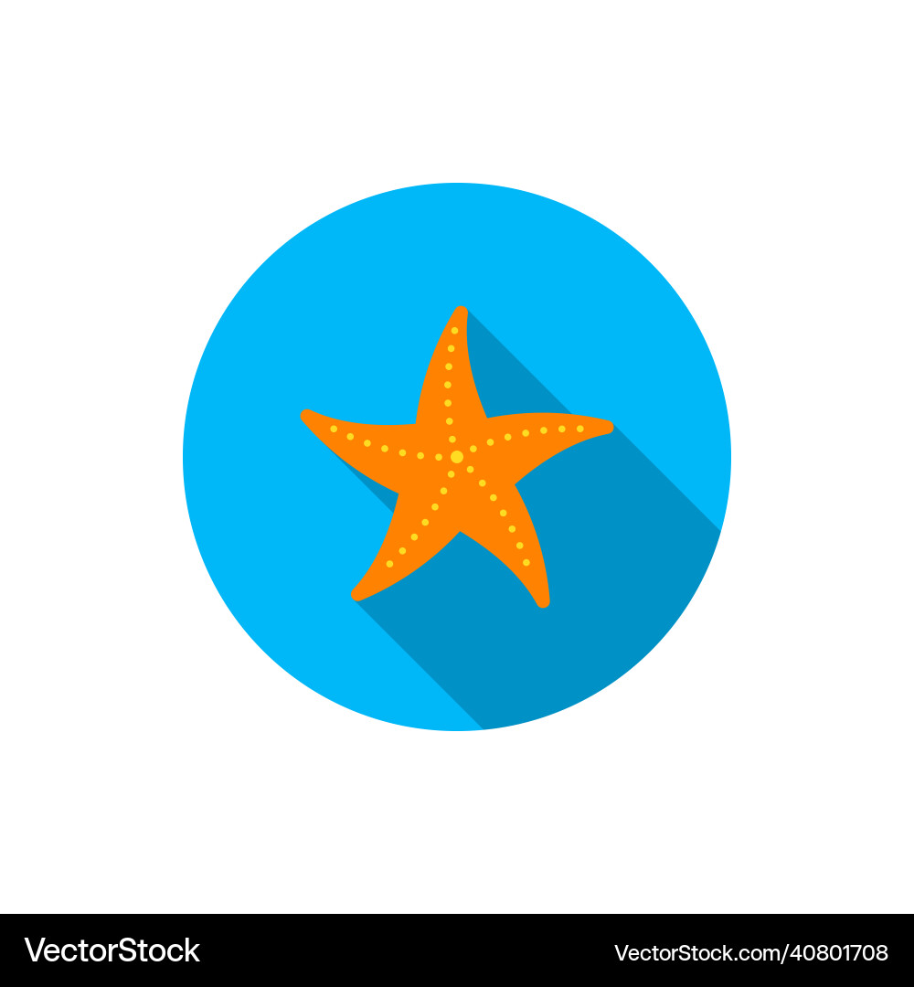 Star fish icon symbol animal flat design long Vector Image