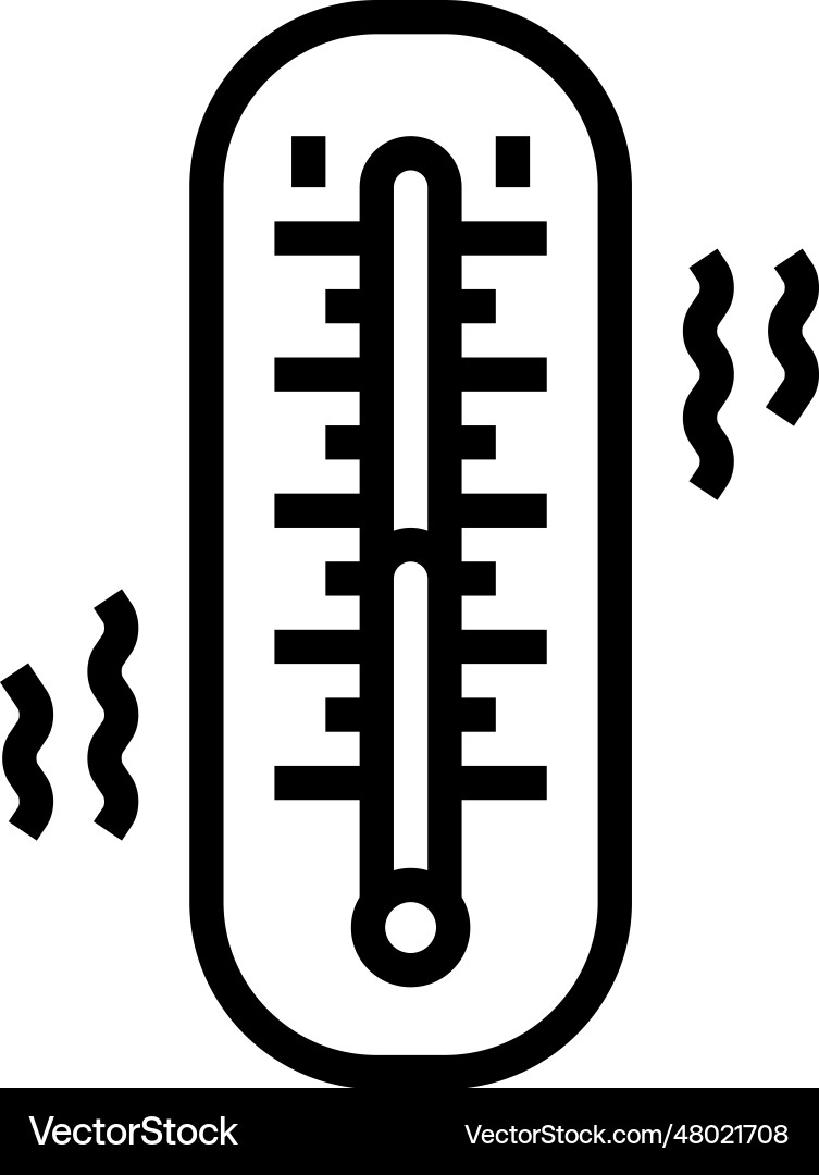 Thermometer line icon Royalty Free Vector Image