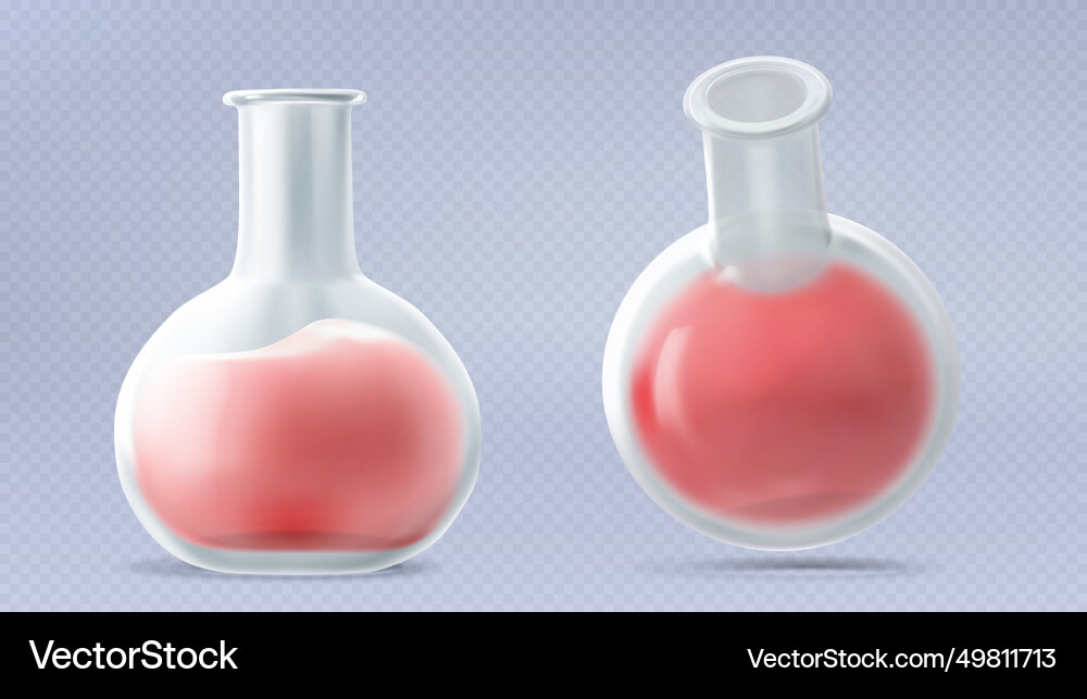 3d flask chemistry scientific banner for Vector Image