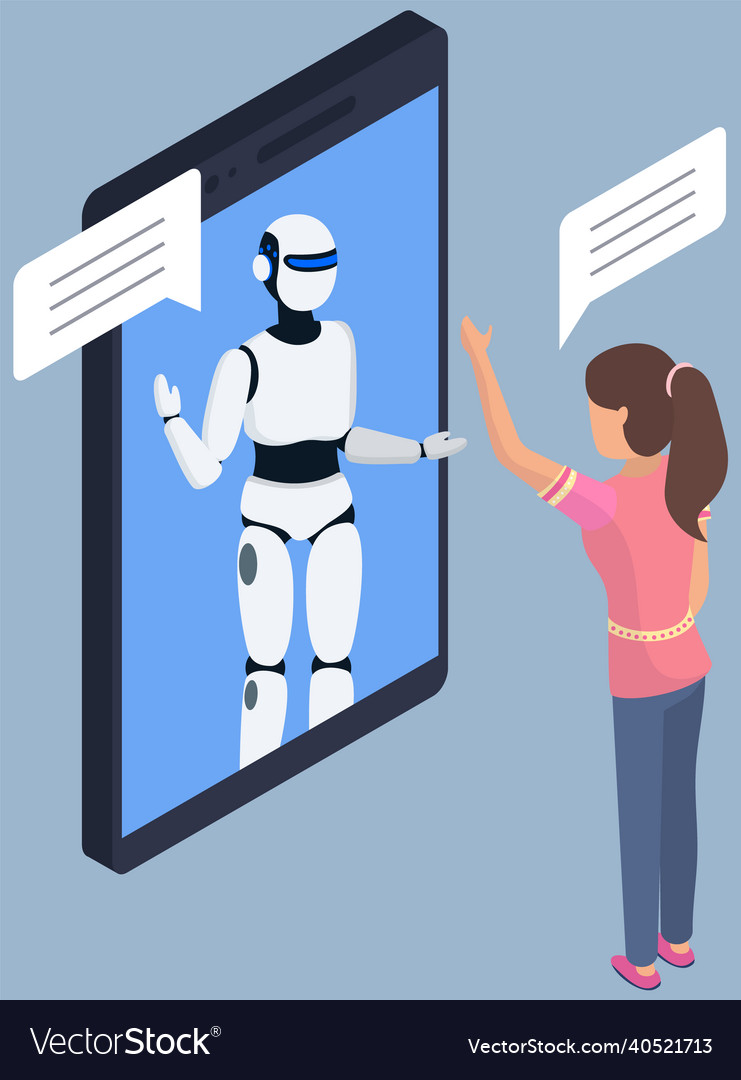 Application for communicating with robot Vector Image