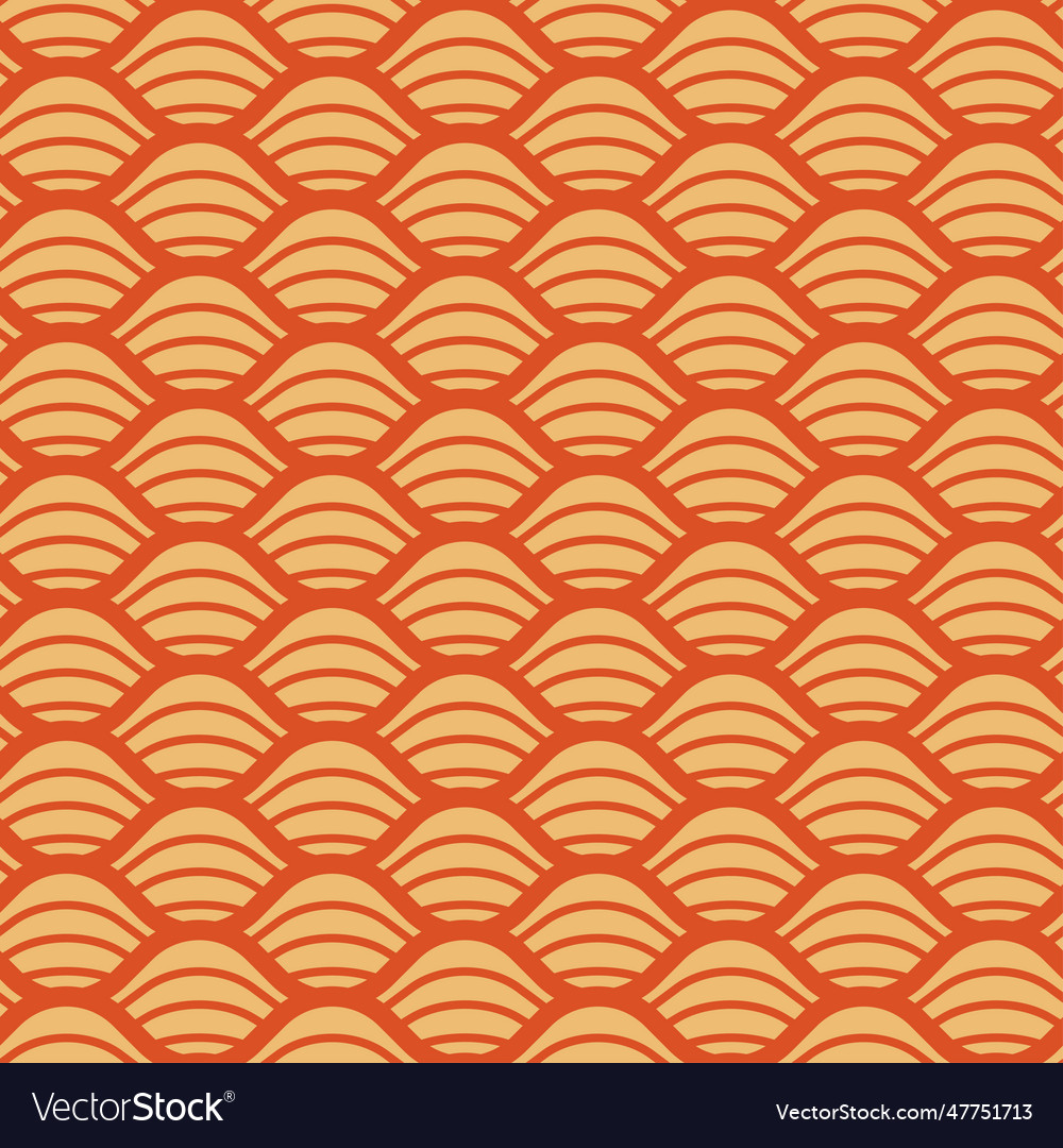 Asian seamless pattern wave pattern whale Vector Image