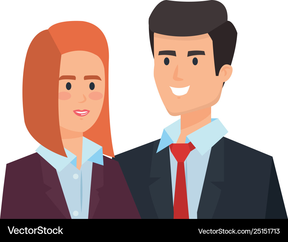 Business couple avatars characters Royalty Free Vector Image