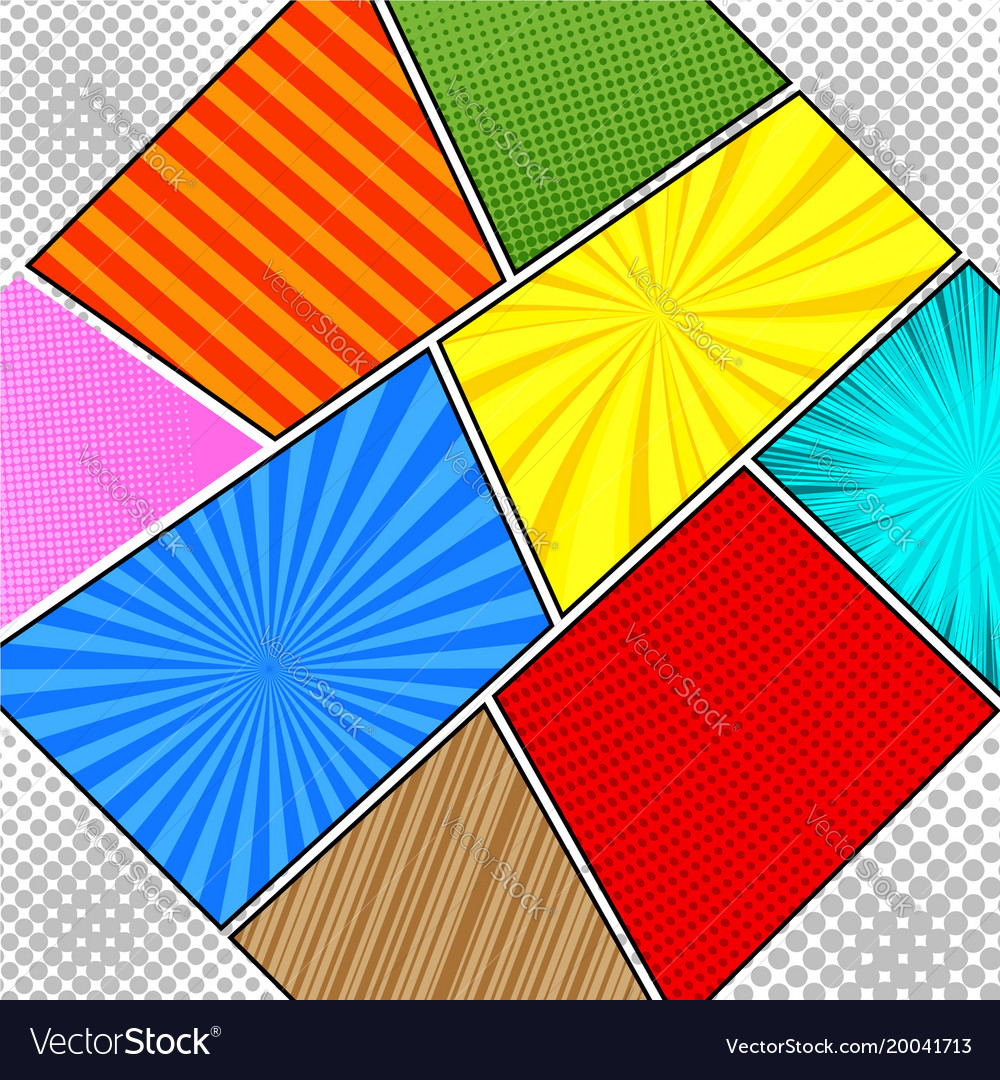 Comic book bright diagonal template Royalty Free Vector
