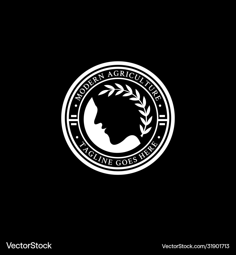 Demeter agriculture logo design in circle Vector Image
