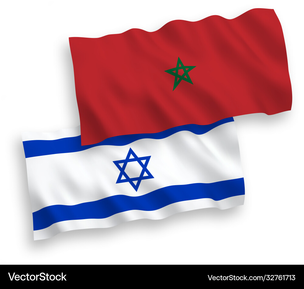 Flags morocco and israel on a white background Vector Image