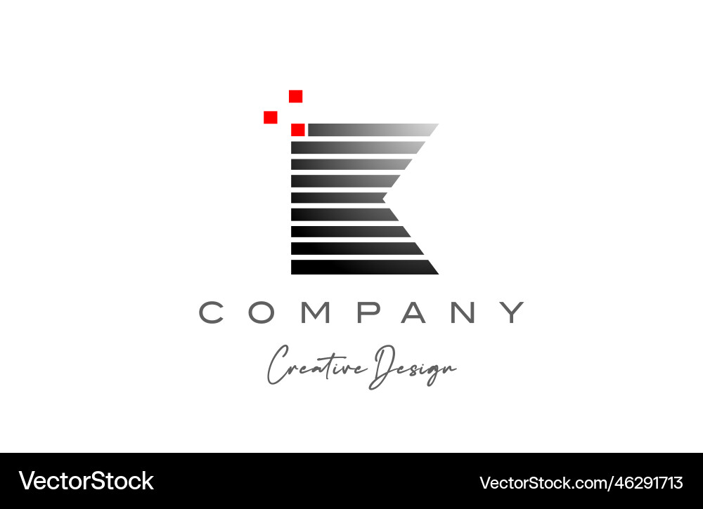 Geometric k alphabet letter logo with line Vector Image