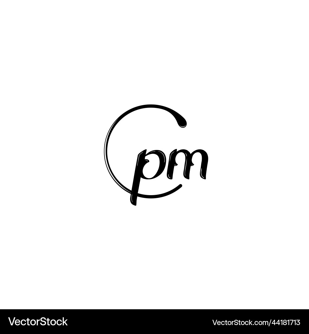 Pm stylish fashion logo initial concept with high Vector Image