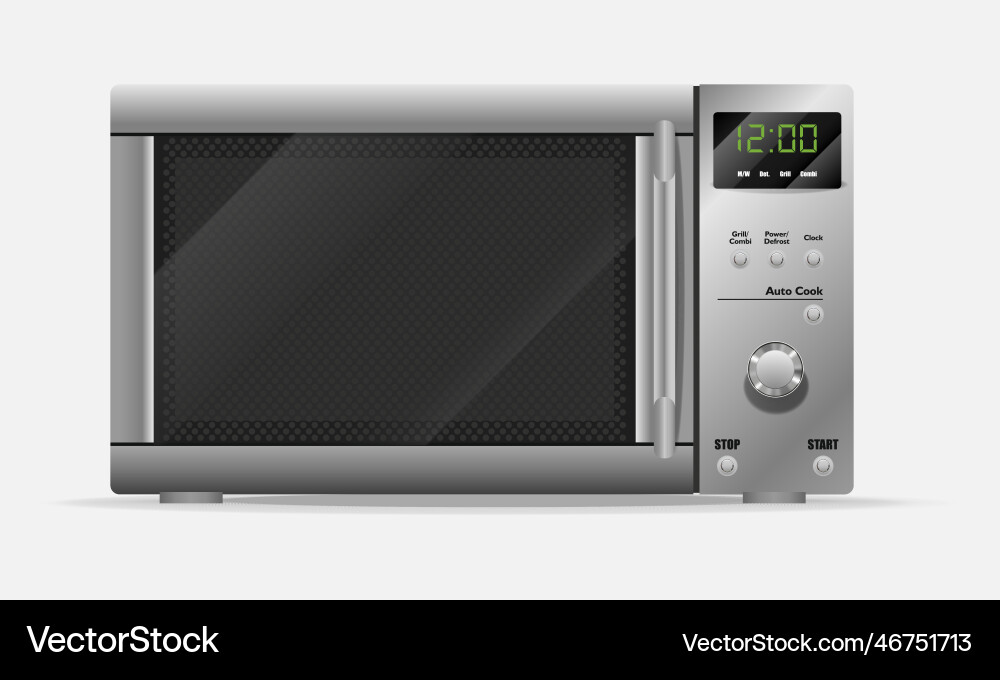 Realistic microwave Royalty Free Vector Image - VectorStock