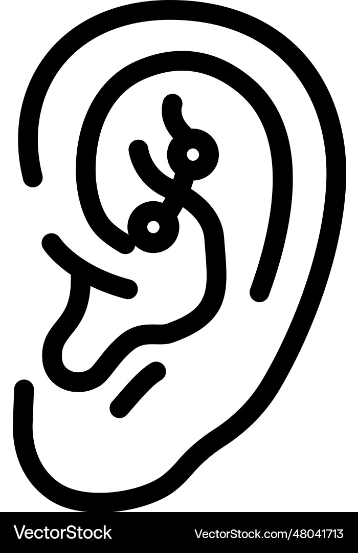 Rook piercing earring line icon Royalty Free Vector Image