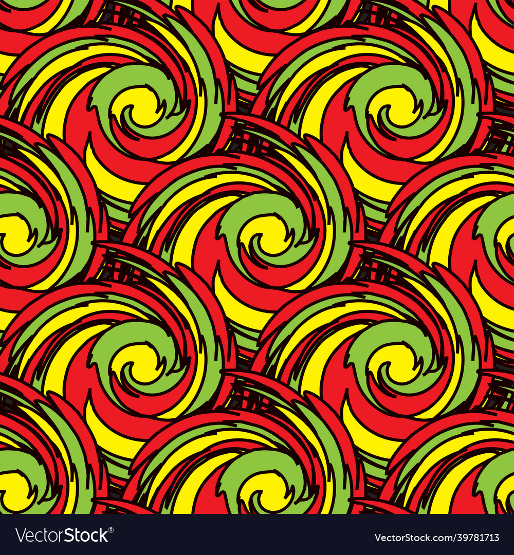 Seamless psychedelic design pattern Royalty Free Vector
