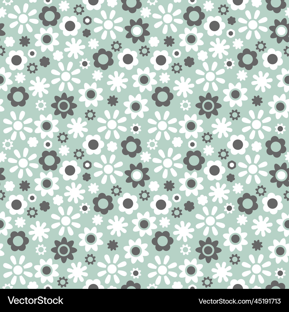 Simple delicate flowers seamless summer pattern Vector Image