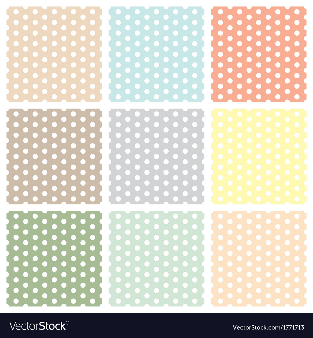 Vintage seamless polka dot patterns set Royalty Free Vector