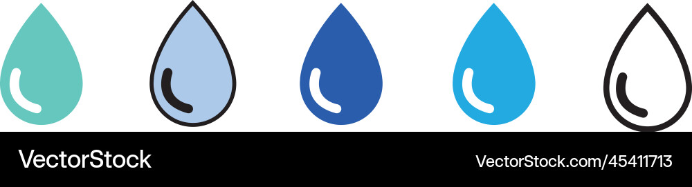 Water drops icon in filled thin line outline Vector Image