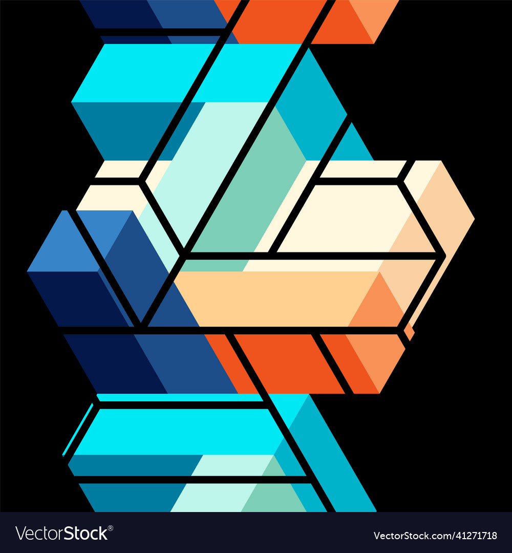 Abstract background 3d cubes cubic elements Vector Image