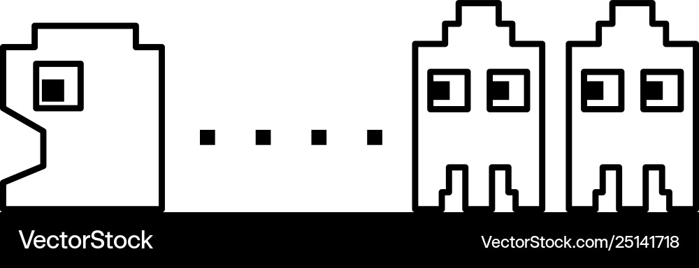 Arcade game character in black and white Vector Image