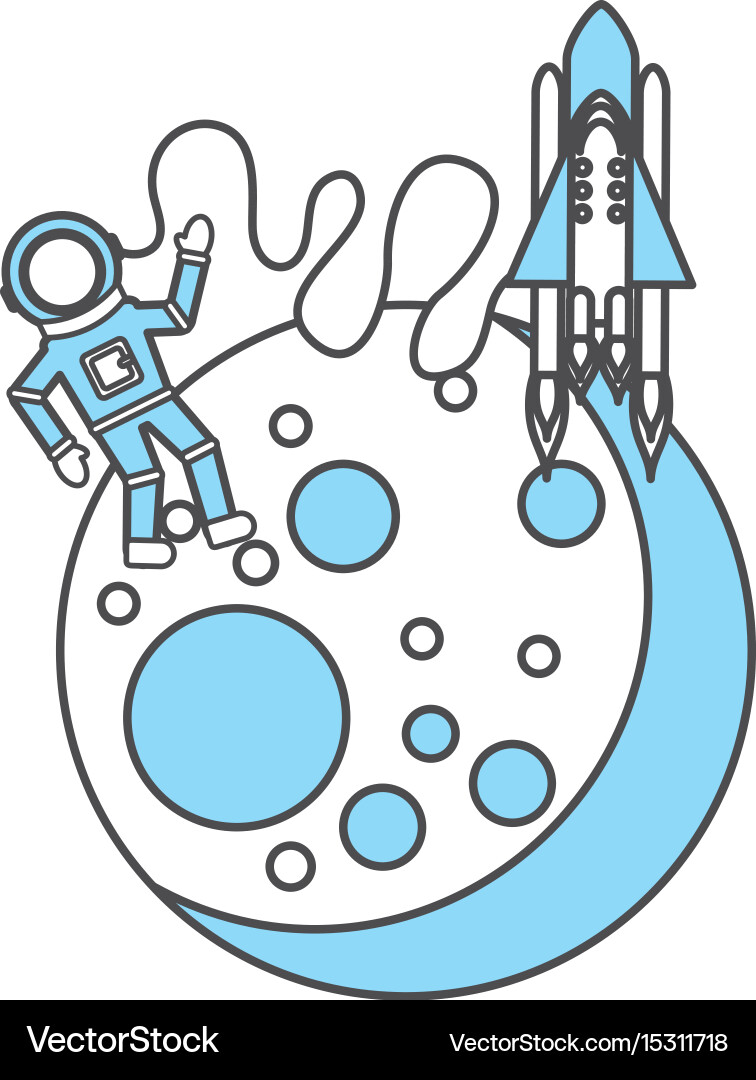 Astronaut in the moon comic character icon Vector Image