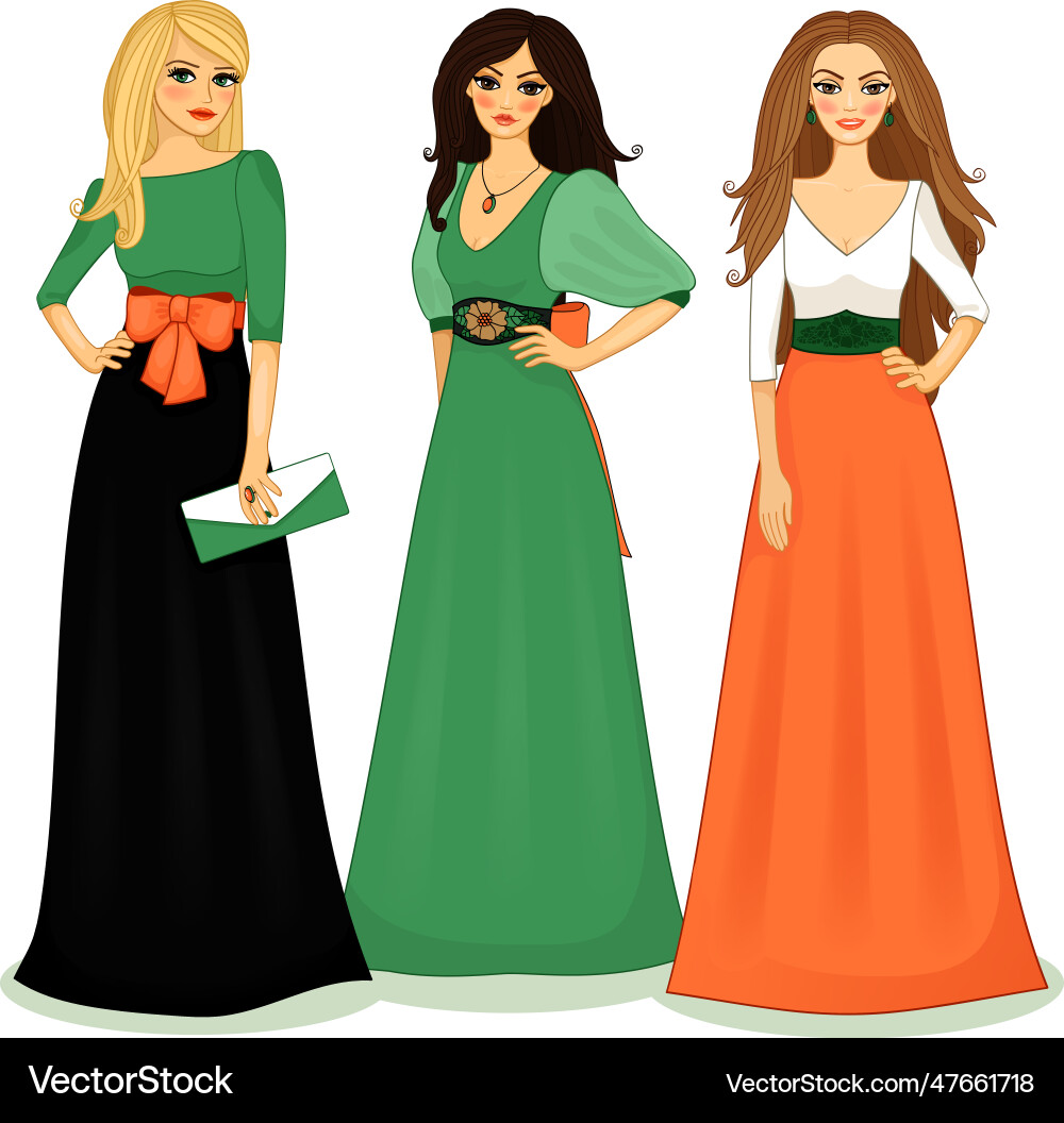 Beautiful girls Royalty Free Vector Image - VectorStock