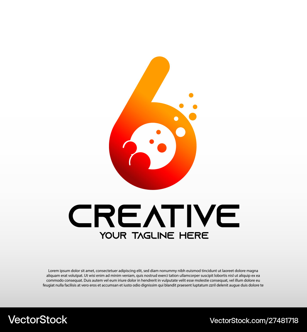 Creative logo with initial six letter technology Vector Image