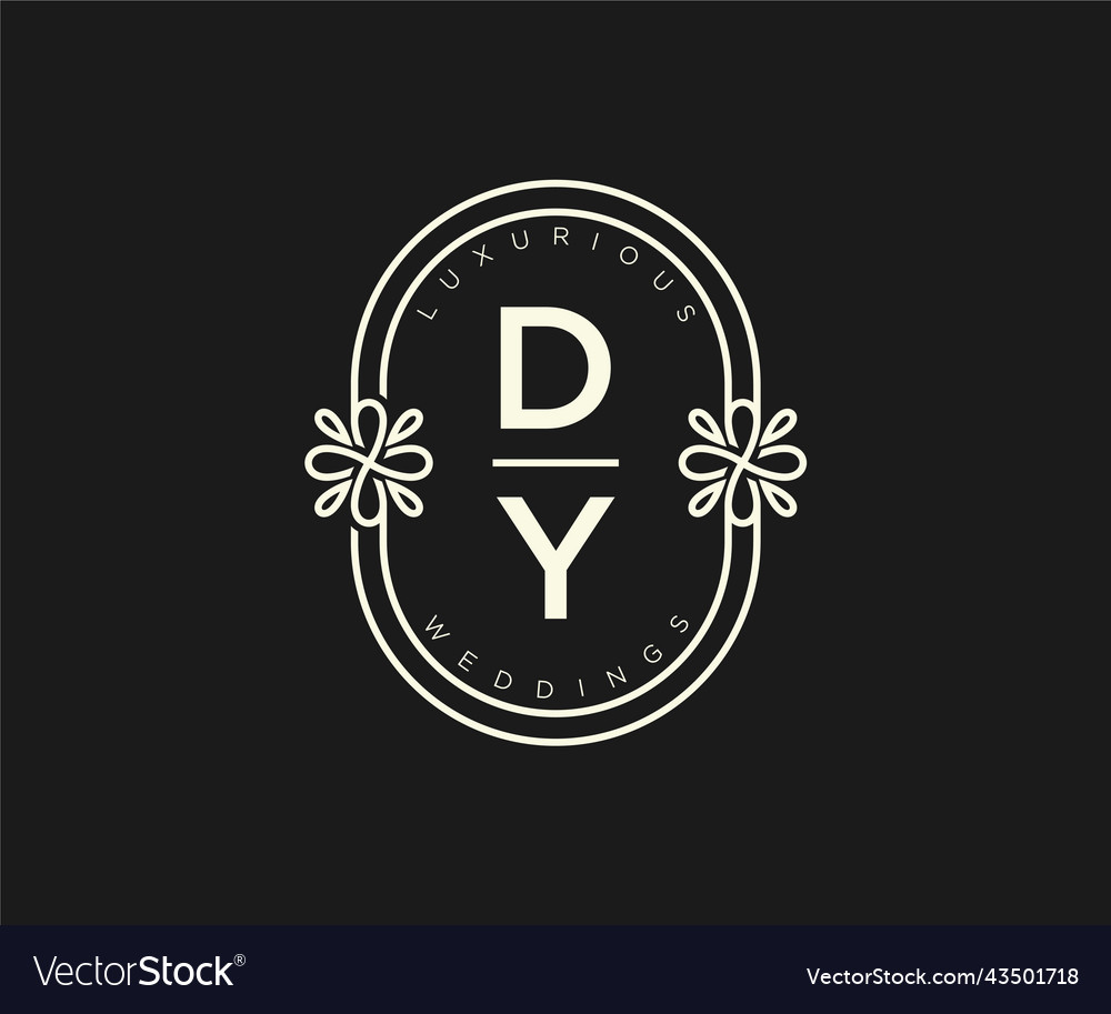 Dy initials letter wedding monogram logos Vector Image