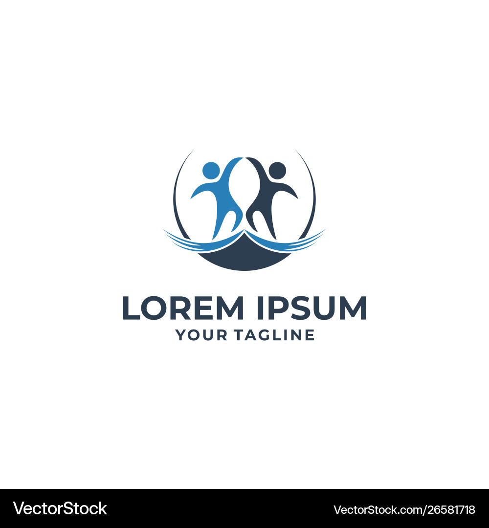 Fun people life logo template iconprint Royalty Free Vector