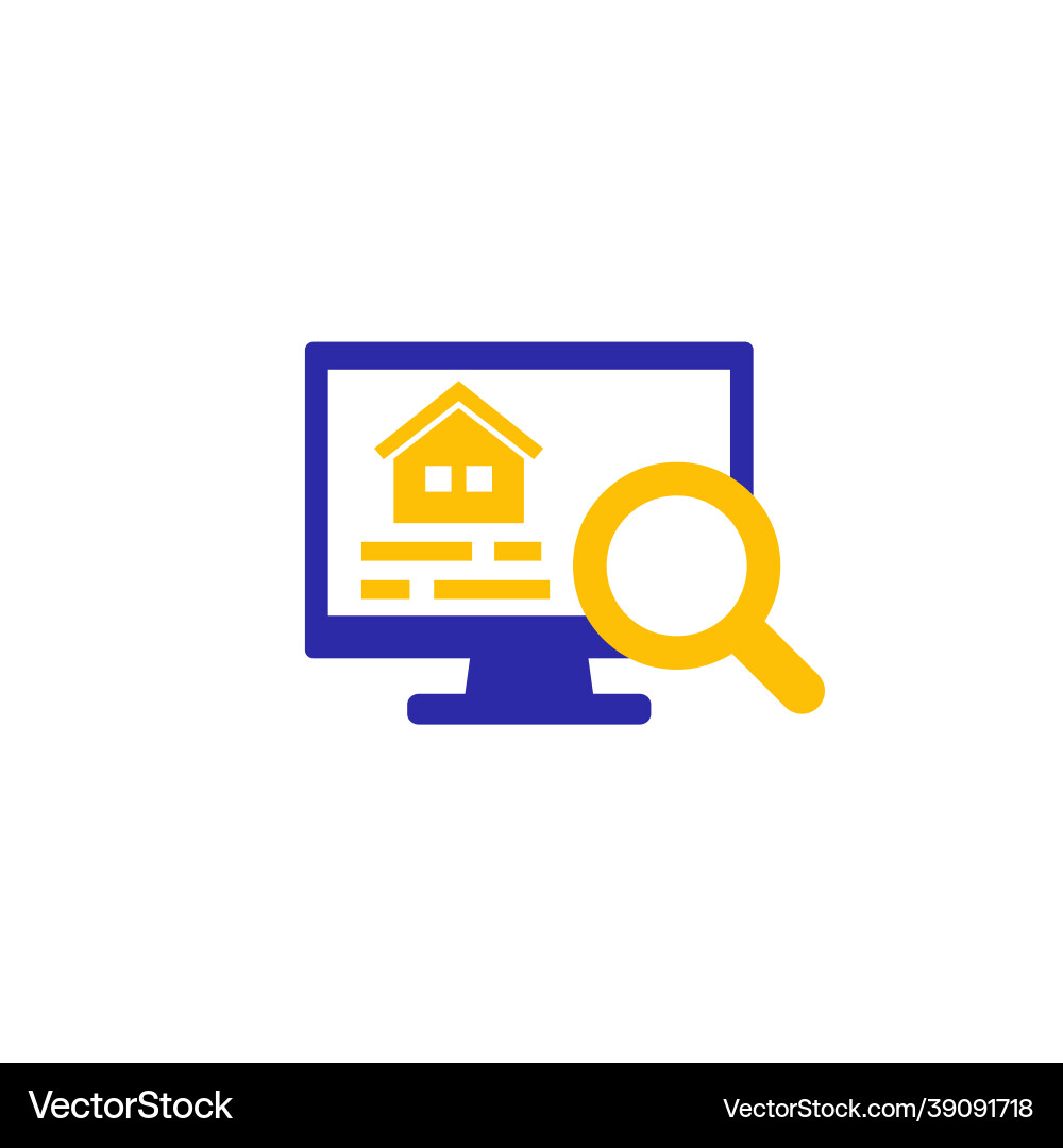 House apartment search icon on white Royalty Free Vector
