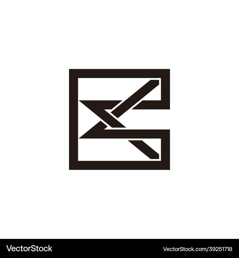 Letter ck simple geometric overlap line logo Vector Image