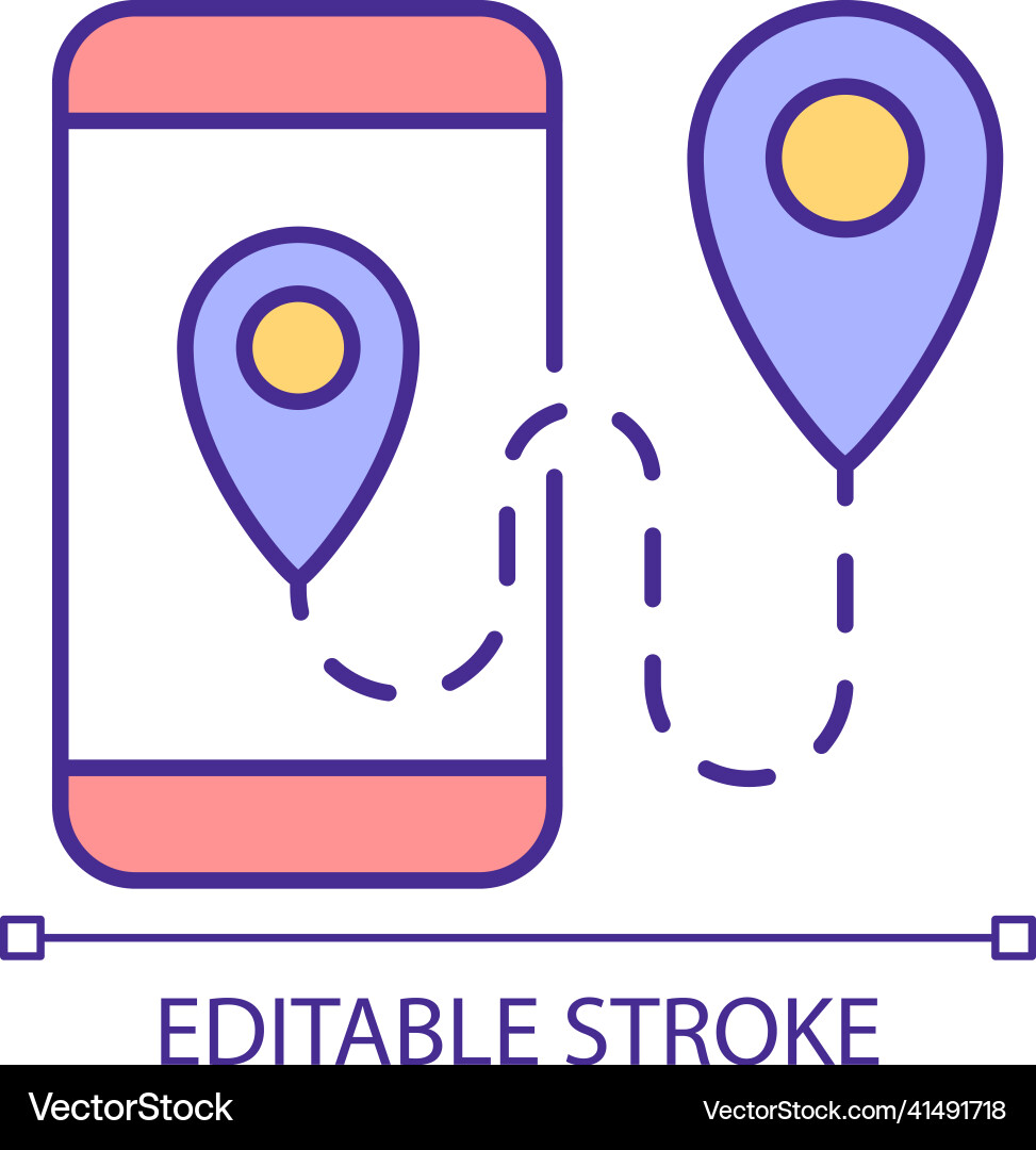Mobile gps location rgb color icon Royalty Free Vector Image
