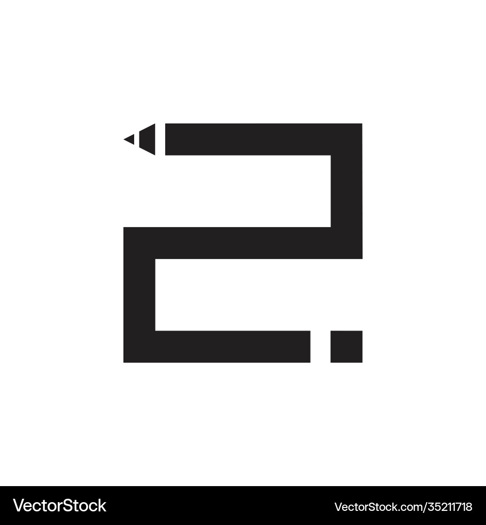 Number 2 pencil square geometric education concept
