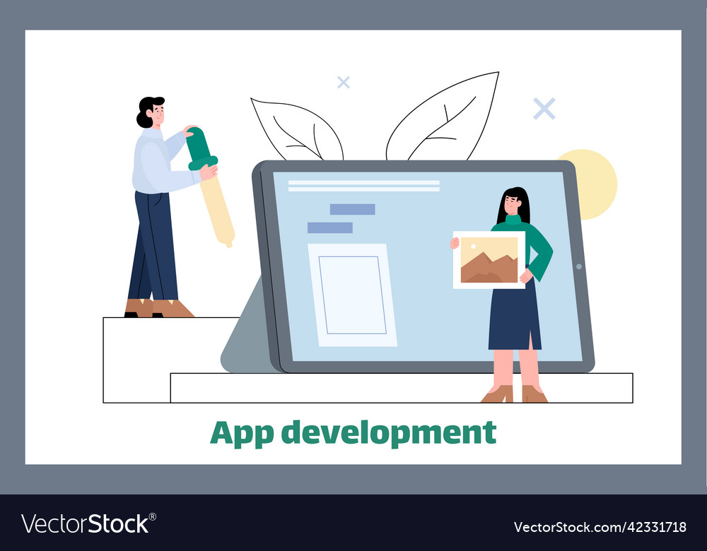 Person research develops user interface Royalty Free Vector