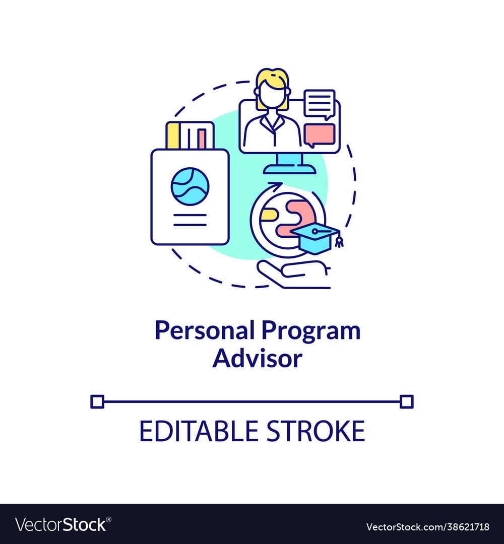 Personal program advisor concept icon Royalty Free Vector