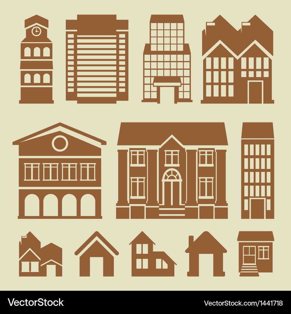 Set houses icons Royalty Free Vector Image - VectorStock