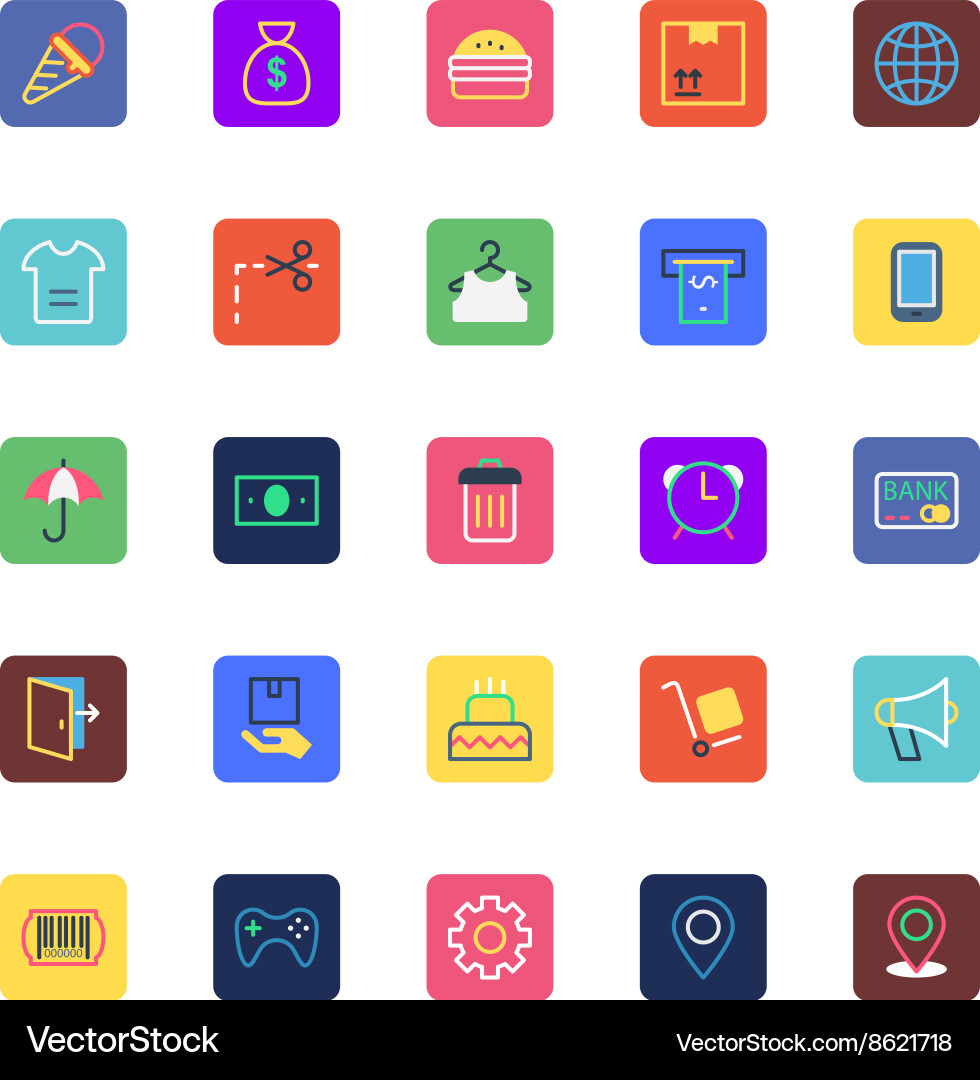 Shopping and ecommerce colored icons 2 Royalty Free Vector