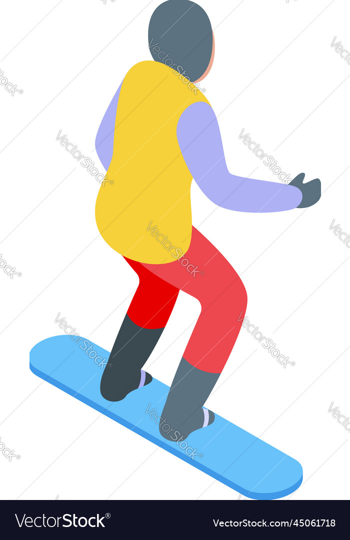 Snowboarding school icon isometric snow Royalty Free Vector