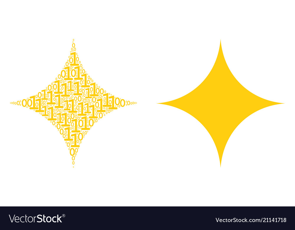 Sparkle star composition of binary digits Vector Image