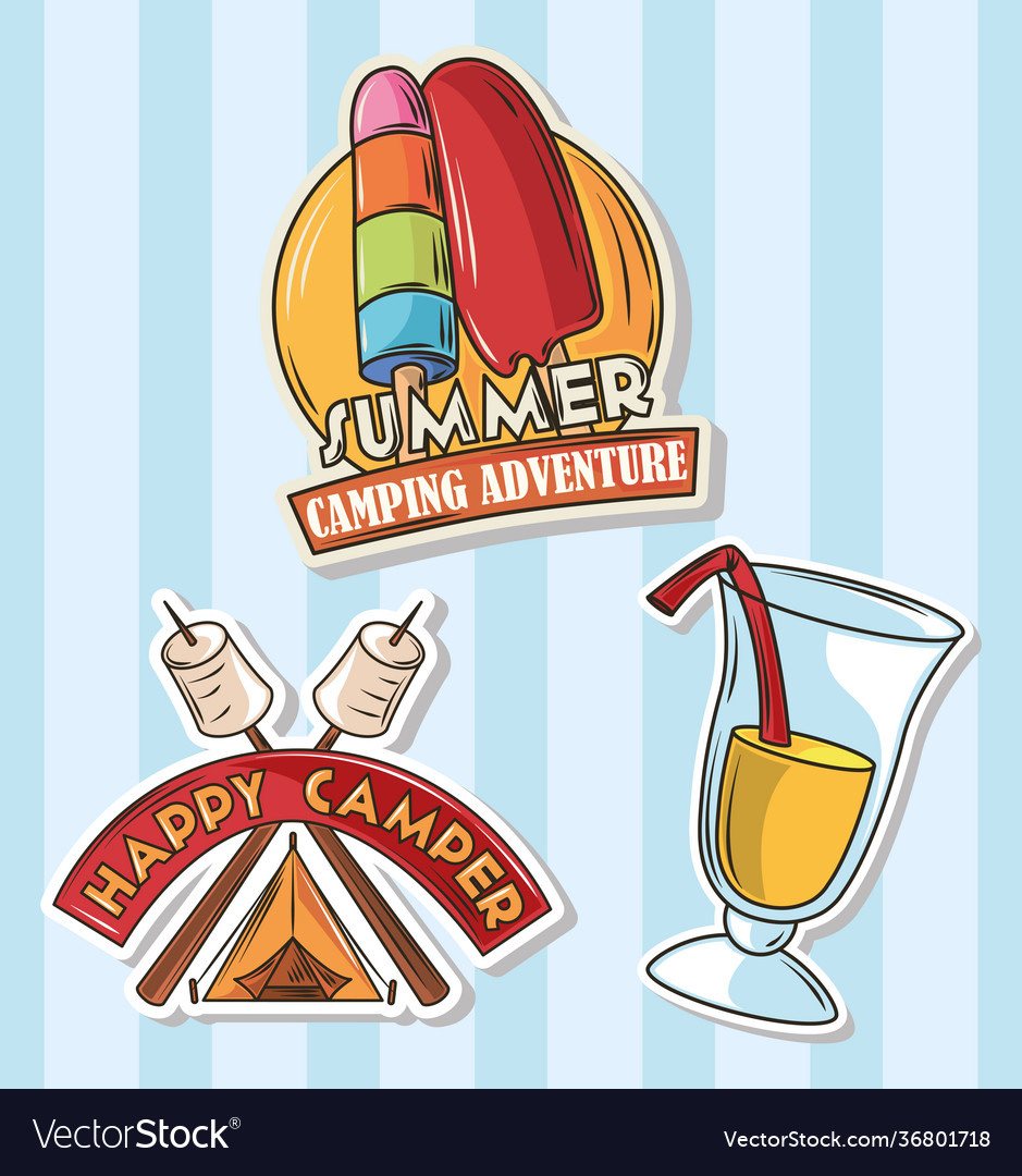 Summer patch set Royalty Free Vector Image - VectorStock