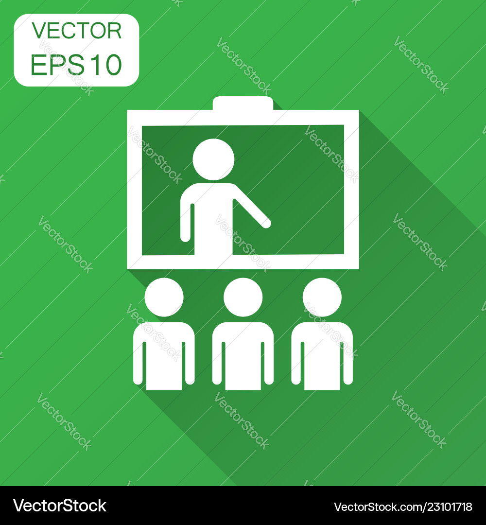 Training education icon in flat style people Vector Image