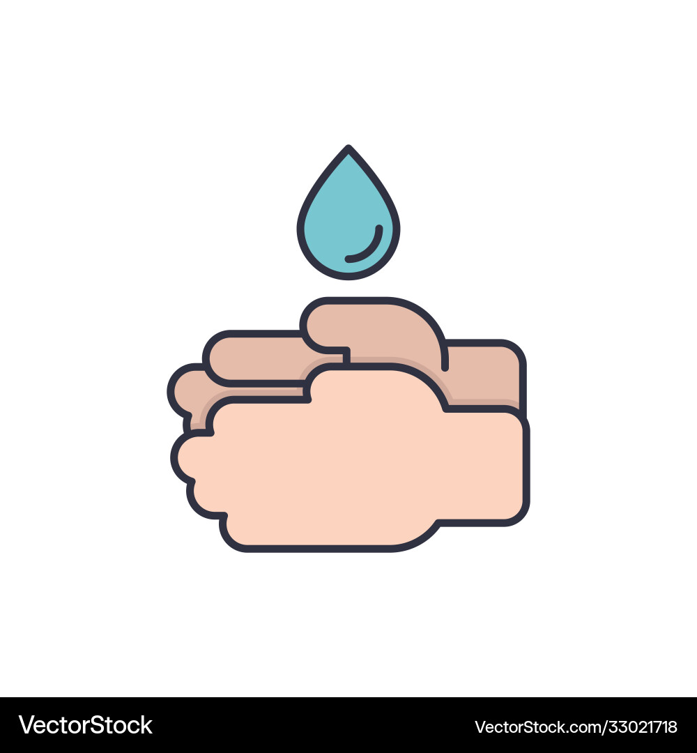 Wash hands icon symbol isolated on white Vector Image