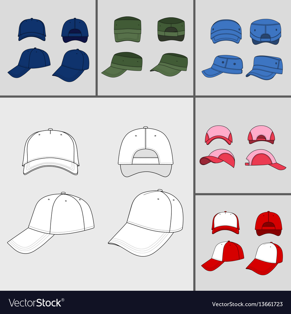 Cap set Royalty Free Vector Image - VectorStock